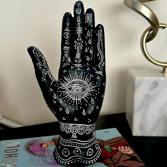 Accents | Hamsa Hand Palm Evil Eye Amulet Design Hand Painted Ornament ...